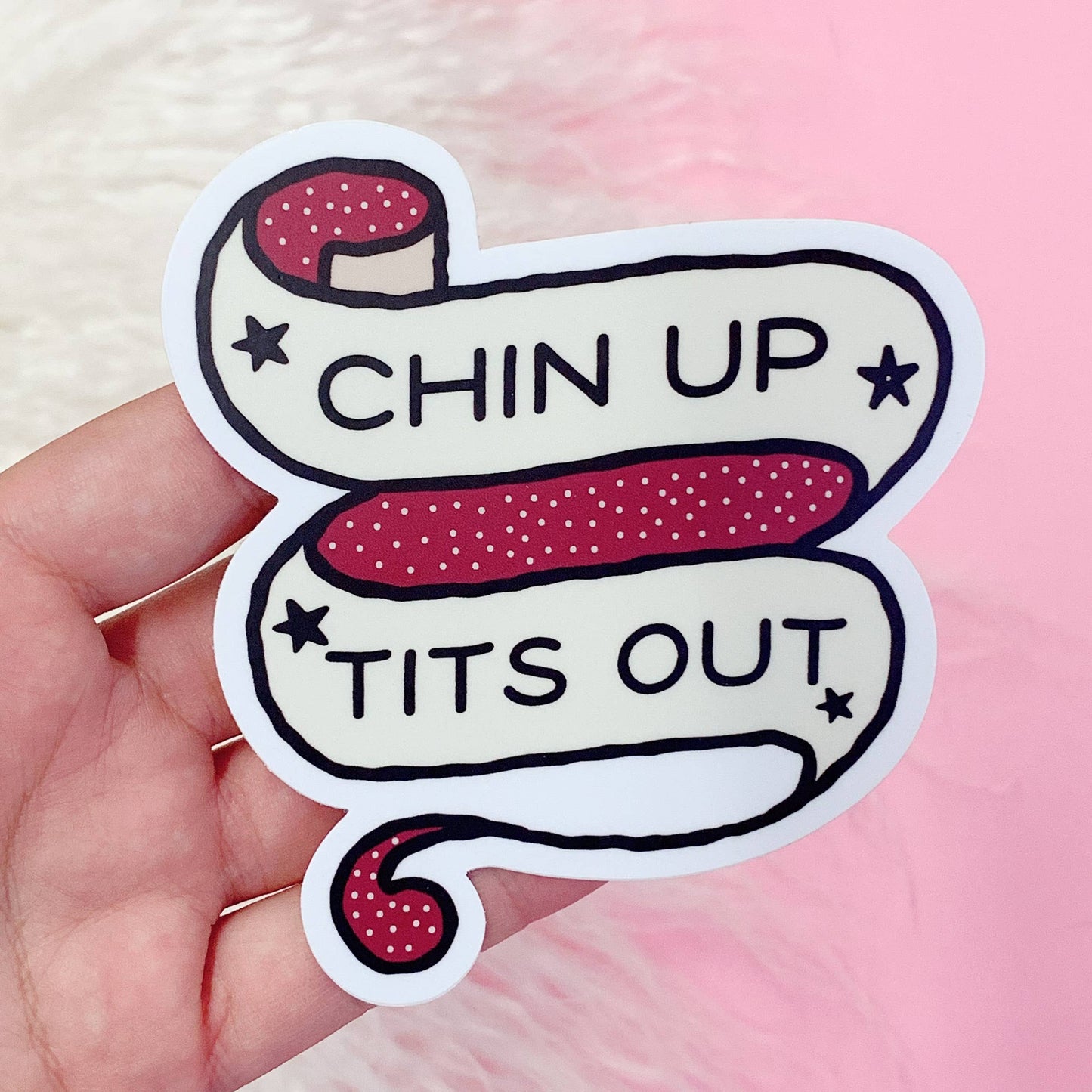 Chin Up Sticker – YarnCom